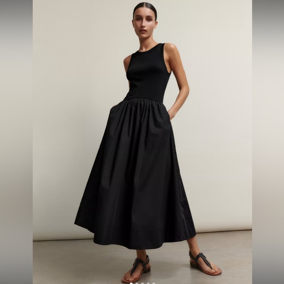 ME+EM | Dresses | New Meem Mixed Media Ribbed Stretch Jersey Maxi Dress ...